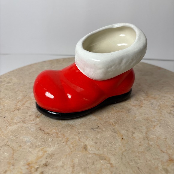 Holiday | Vintage Ceramic Santa Boot Candy Dish Trinket Holder ...